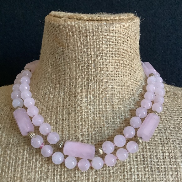 Jewelry | Vintage Genuine Rose Quartz Bead Necklace | Poshmark